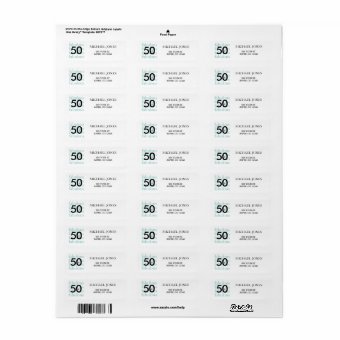 50 & Fabulous 50th Birthday Teal Address Labels | Zazzle