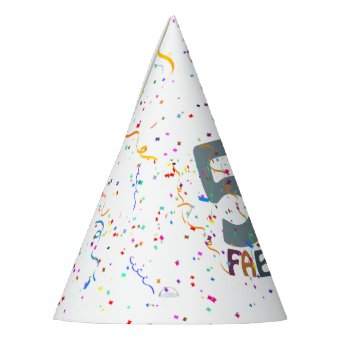 50 & Fabulous Blue Confetti Trendy Birthday Party Hat | Zazzle