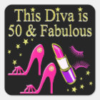 Happy Birthday Diva Girl | DIY Name | White Square Sticker | Zazzle.com