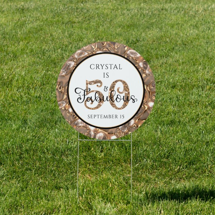 50 & FABULOUS Elegant Black Gold Personalized Sign | Zazzle.com