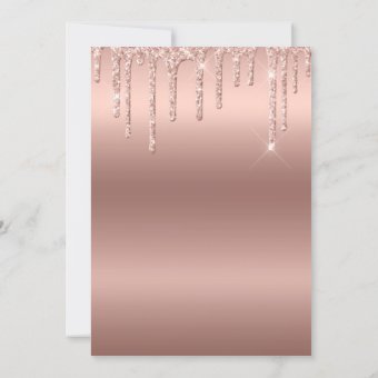 50 Fabulous Glitter Rose Gold Birthday Party Invitation | Zazzle