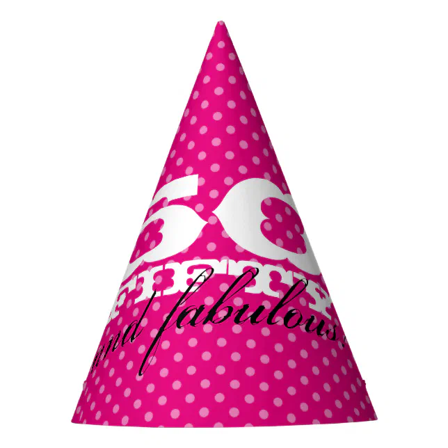 50 Fifty and fabulous pink 50th birthday party hat | Zazzle