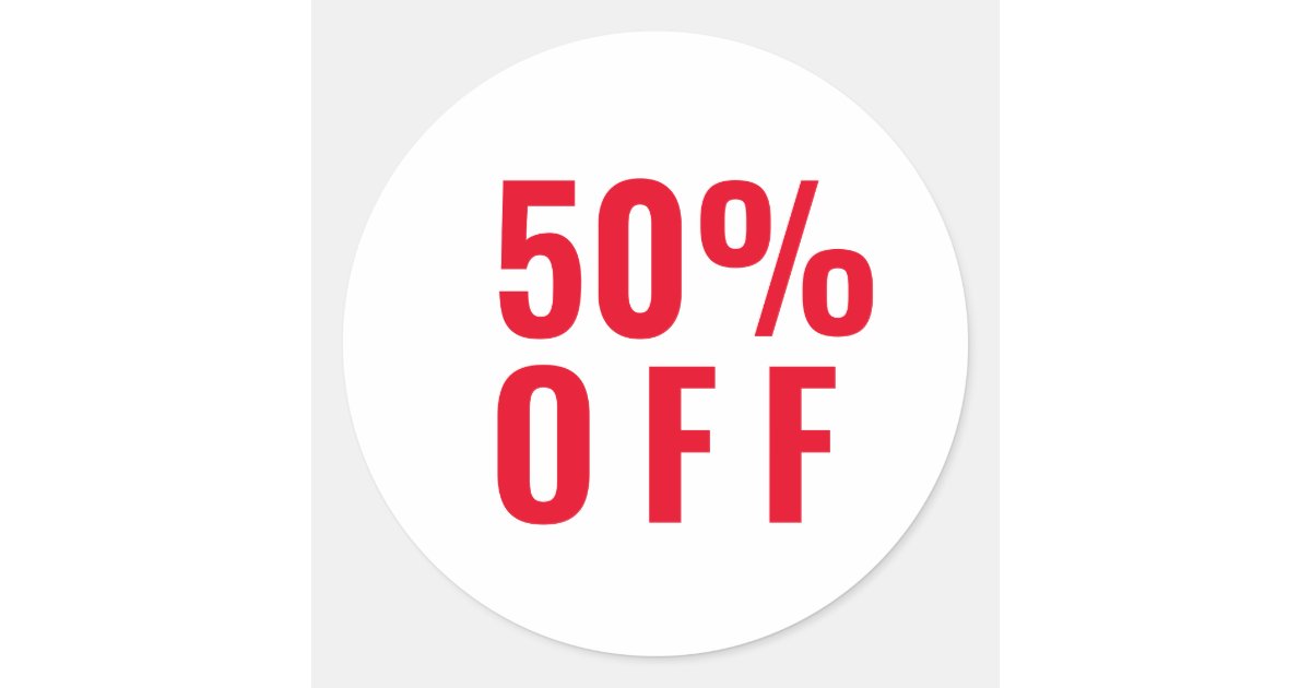 50% Fifty Percent OFF Discount Sale Sticker | Zazzle