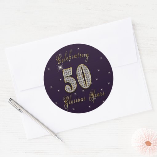 50 Glorious Years - Celebration Stickers | Zazzle