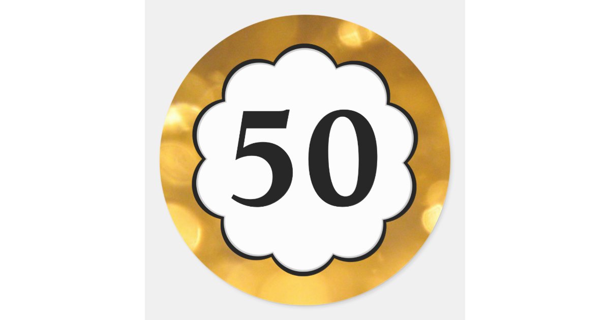 50 - Golden Numbers Sticker | Zazzle