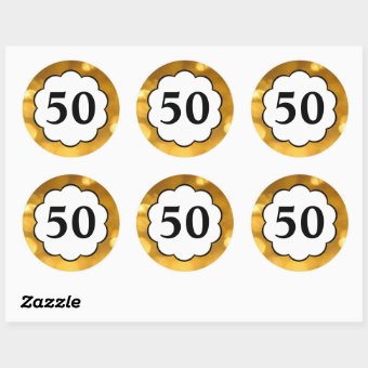 50 - Golden Numbers Sticker | Zazzle