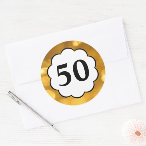 50 - Golden Numbers Sticker | Zazzle