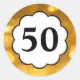 50 - Golden Numbers Sticker | Zazzle