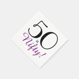 50 is Nifty! 50th Birthday Party Paper Napkin | Zazzle