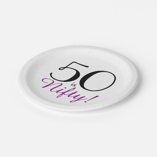 50 is Nifty! 50th Birthday Party Paper Plate | Zazzle