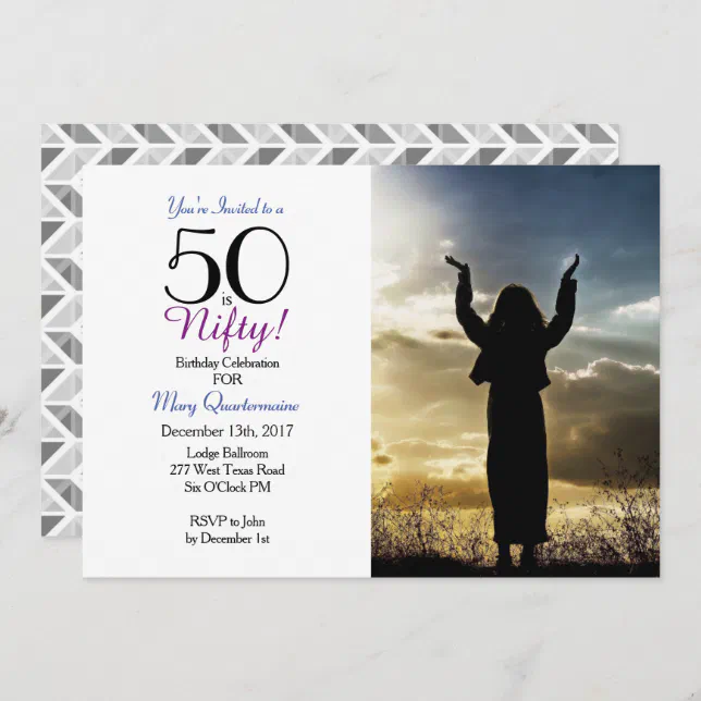 50 is Nifty! 50th Birthday Party Photo Invitation | Zazzle