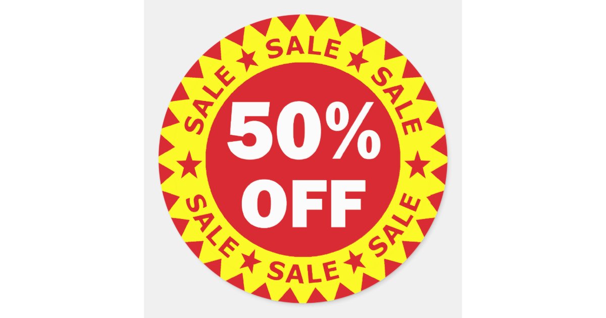 50% OFF CLASSIC ROUND STICKER | Zazzle