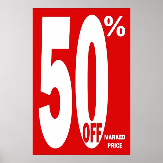 50% OFF Retail Sale Poster | Zazzle.com