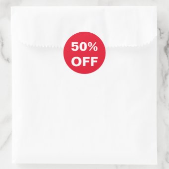 50 Percent Off price Retail store sales stickers | Zazzle