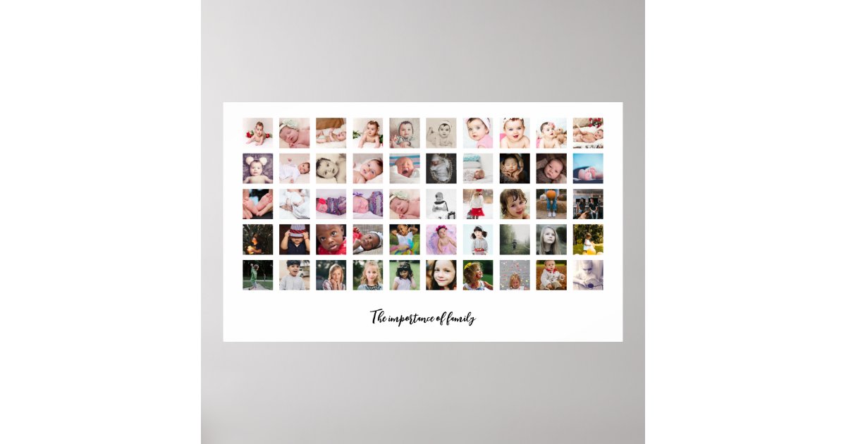 50 Photo Collage and Text Personalized Poster | Zazzle