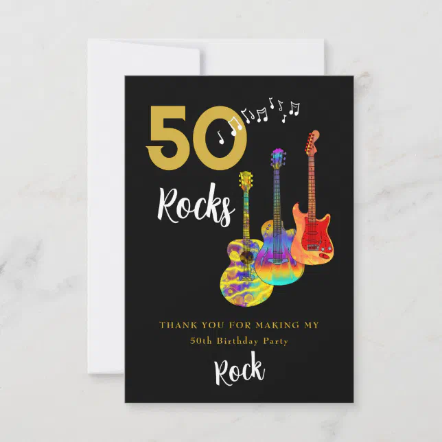 50 Rocks 50th Birthday Party Thank You | Zazzle