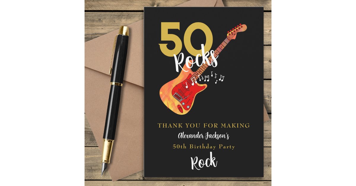 50 Rocks 50th Birthday Party Thank You | Zazzle