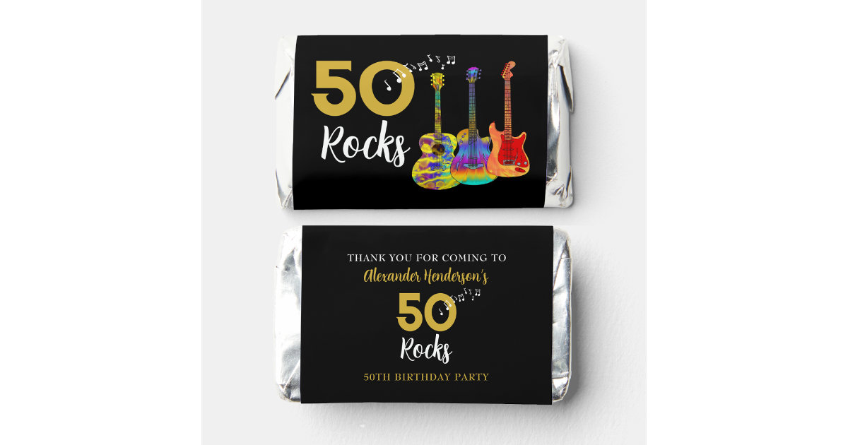 50 Rocks 50th Birthday Party Thank You Hershey's Miniatures | Zazzle