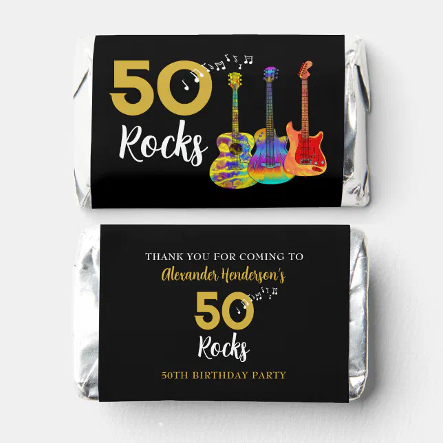 50 Rocks 50th Birthday Party Thank You Hershey's Miniatures | Zazzle