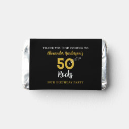 50 Rocks 50th Birthday Party Thank You Hershey's Miniatures | Zazzle