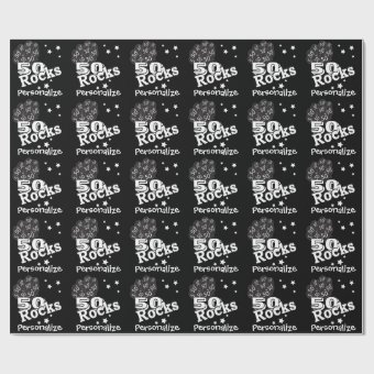 50 Rocks Birthday | Personalize Wrapping Paper | Zazzle