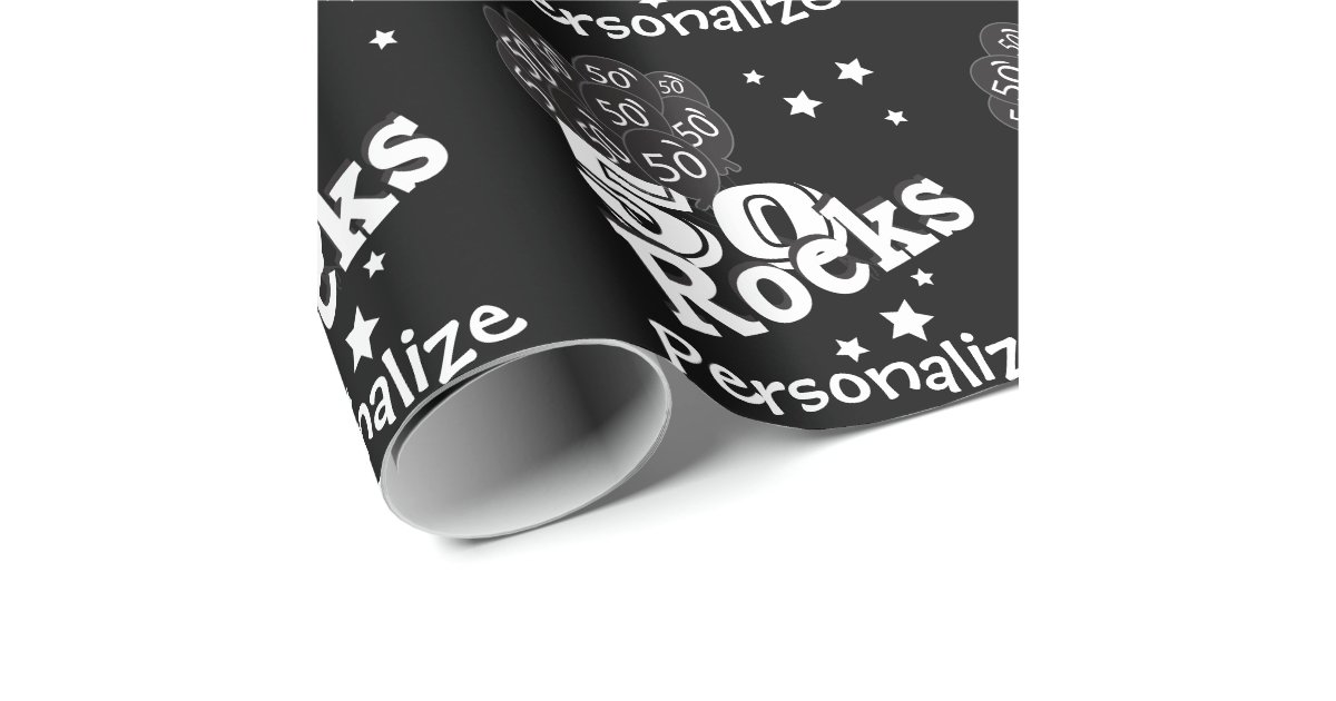 50 Rocks Birthday | Personalize Wrapping Paper | Zazzle