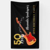 50 Rocks Cool Guitar 50th Birthday Party Banner | Zazzle