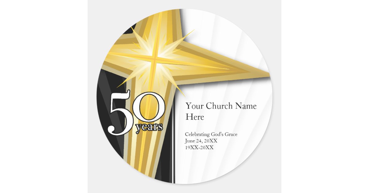50 Year Church Anniversary Sticker | Zazzle