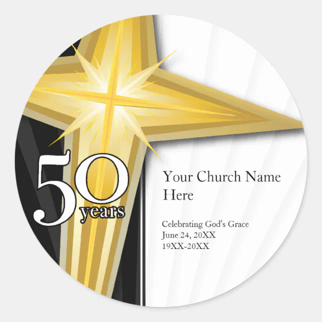 50 Year Church Anniversary Sticker | Zazzle
