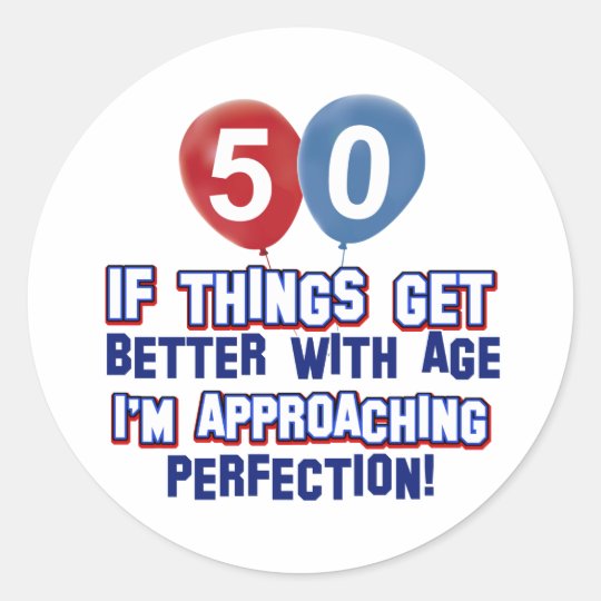 50 year old birthday gifts classic round sticker | Zazzle.com