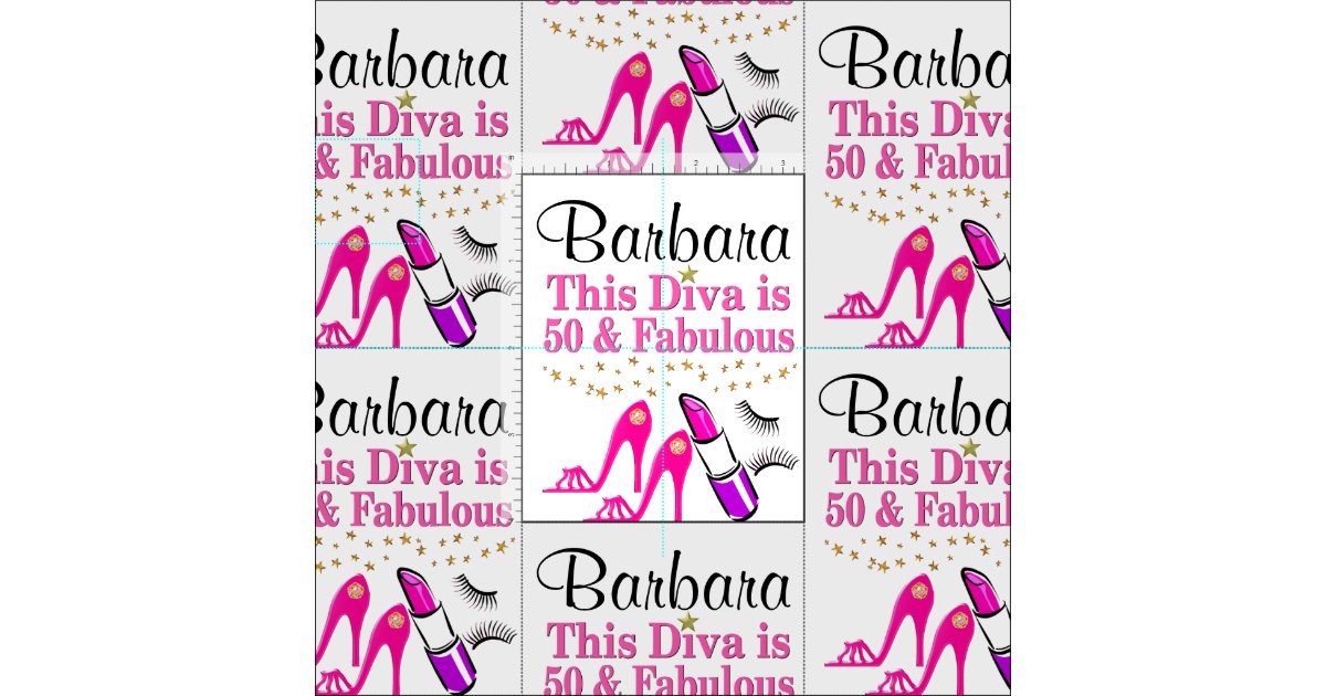 50 YEAR OLD DIVA PERSONALIZED FABRIC | Zazzle