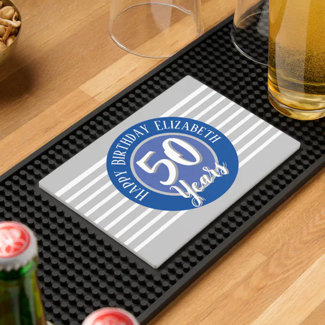 50 Years - 50th Birthday Bar Mat | Zazzle