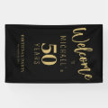 50 years birthday name personalized black gold banner | Zazzle