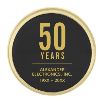 50 Years Business Anniversary Gold Finish Lapel Pin | Zazzle