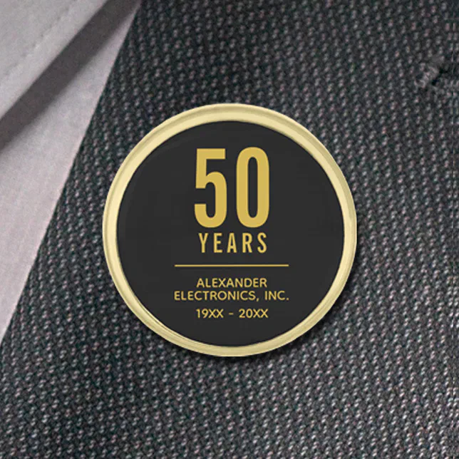 50 Years Business Anniversary Gold Finish Lapel Pin | Zazzle