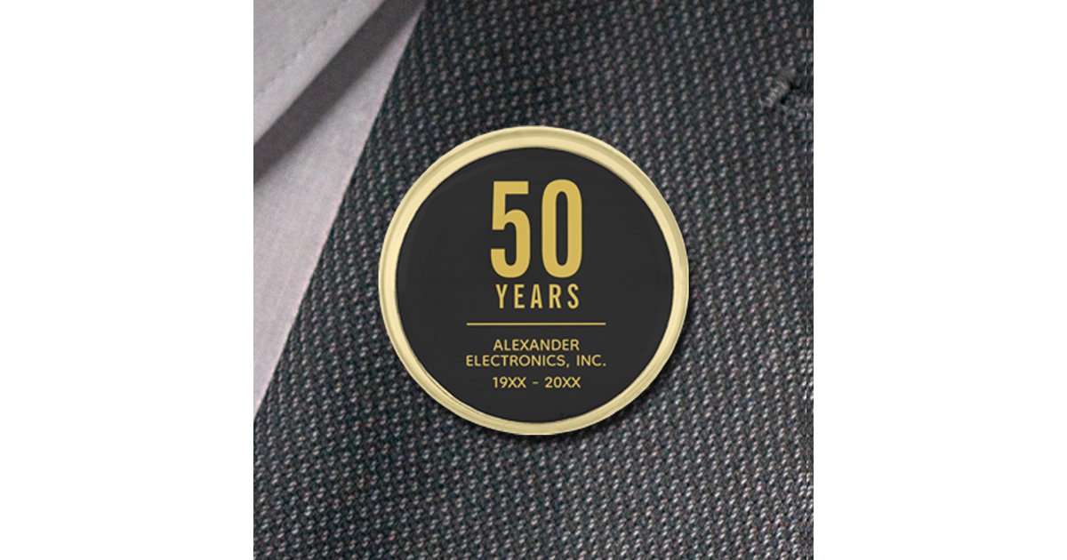 50 Years Business Anniversary Gold Finish Lapel Pin | Zazzle