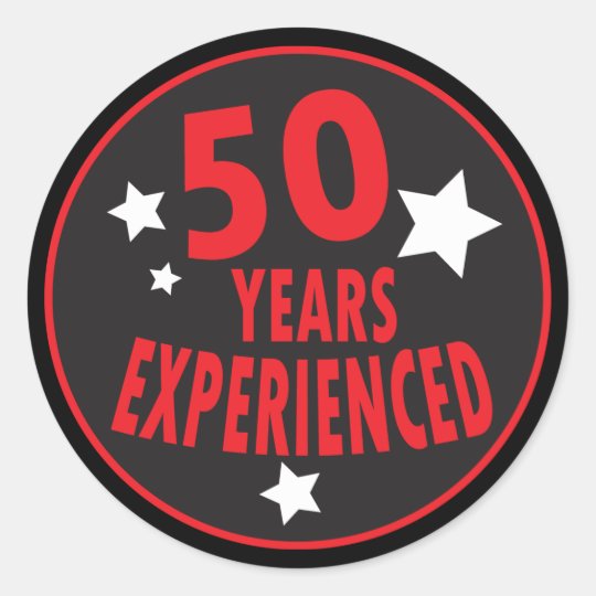 50 Years Experienced | 50th Birthday Classic Round Sticker | Zazzle.com