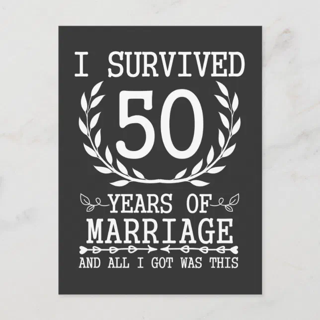 50 Years Husband Wife 50th Wedding Anniversary Postcard | Zazzle