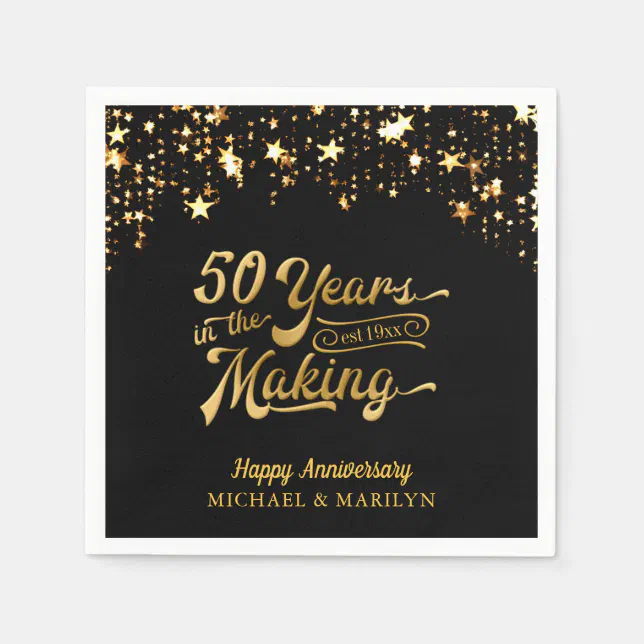 50 YEARS IN THE MAKING 50th Anniversary Stars Napkins | Zazzle