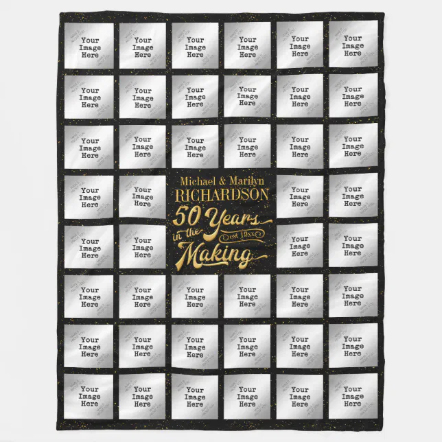 50 Years in the Making Anniversary 44 Photo Fleece Blanket | Zazzle