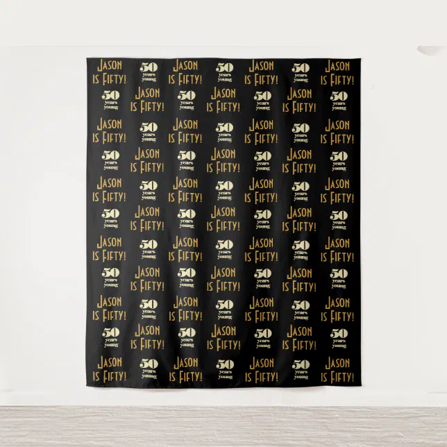 50 Years Young Party Backdrop Step and Repeat | Zazzle