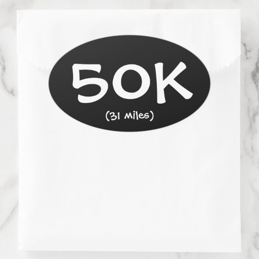 50K (31 miles) Sticker | Zazzle