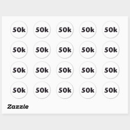 50k circle classic round sticker | Zazzle