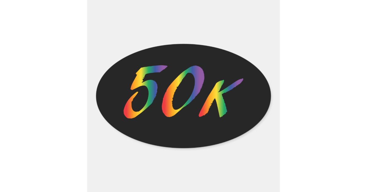 50K Ultra Marathon Oval Sticker | Zazzle