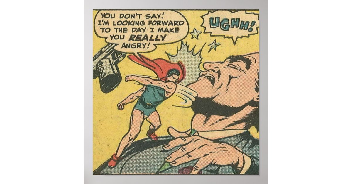 50s comics Super hero vintage comics Golden age c Poster | Zazzle