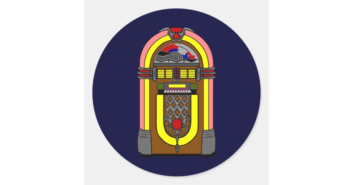 '50s Jukebox Classic Round Sticker | Zazzle