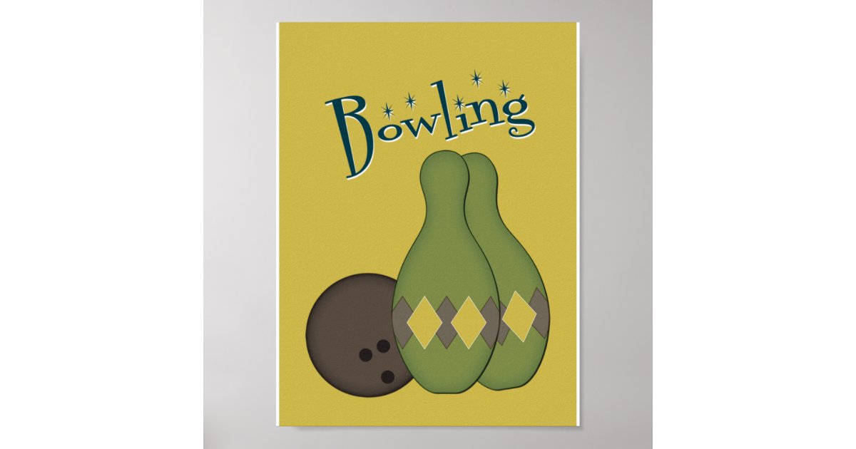50s Retro Bowling Poster | Zazzle