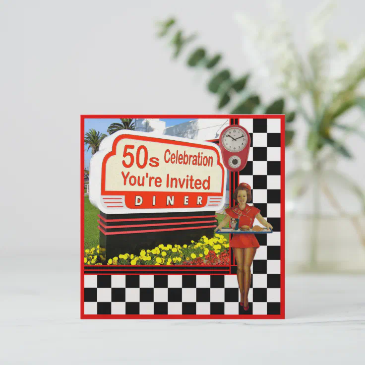 50s Retro Diner Invitation | Zazzle
