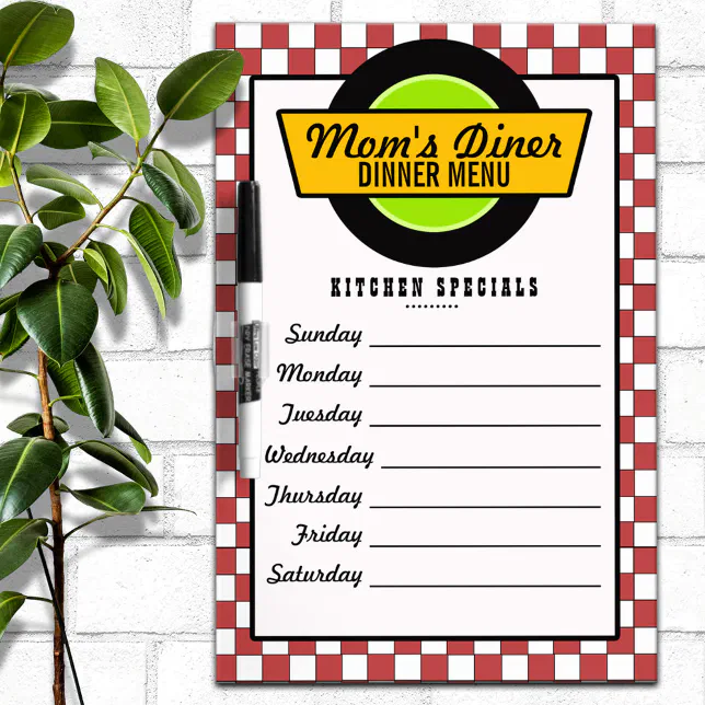 50's Retro Diner Menu Dry-Erase Board | Zazzle