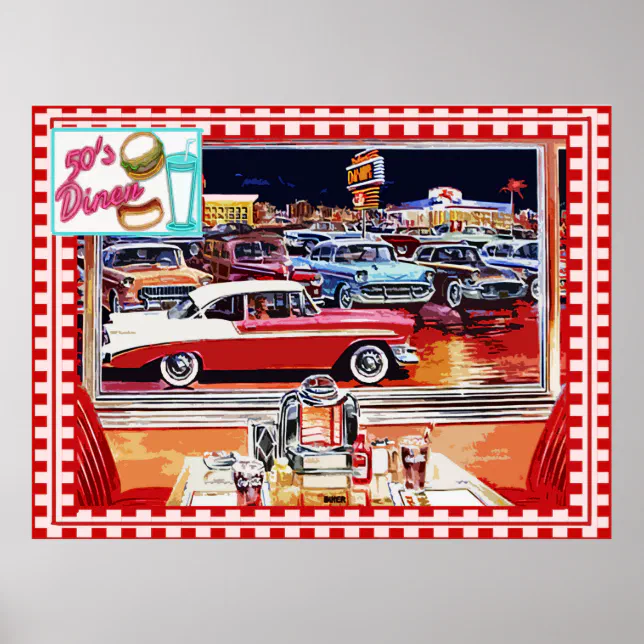 50s Retro Diner Poster | Zazzle